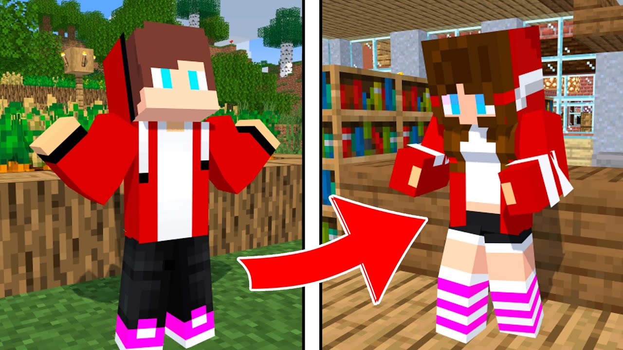 Maizen : JJ Become GIrl - Minecraft Animation (JJ and Mikey) - YouTube