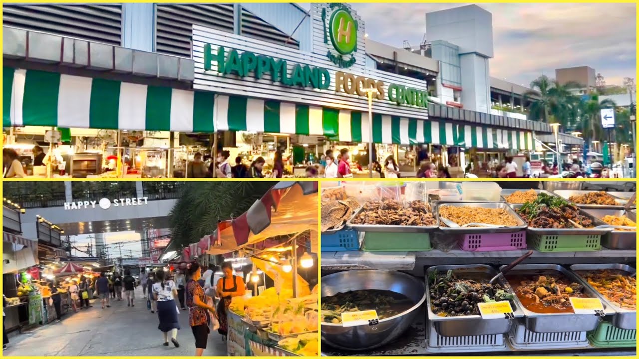 BANGKOK Street Food at HappyLand Foods Center - YouTube