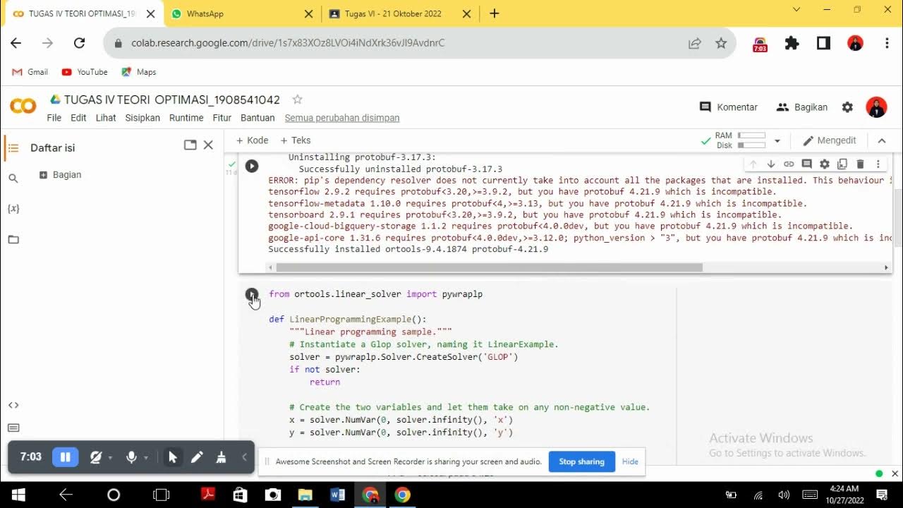 1908541042-Tugas VI -TEKNIK OPTIMASI - ETIKA DEWI - YouTube