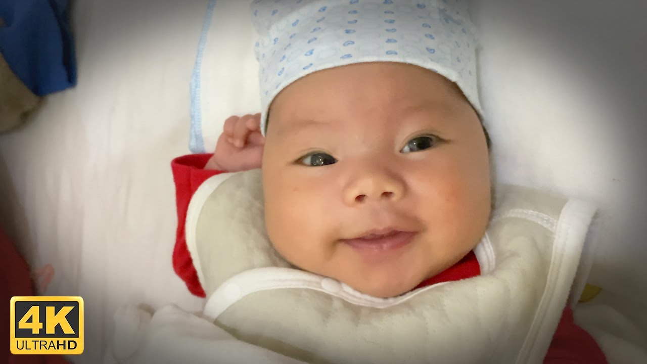 Wake Up Adorable Baby 4K 60fps - Cherry Nguyen 32 Days Old - YouTube