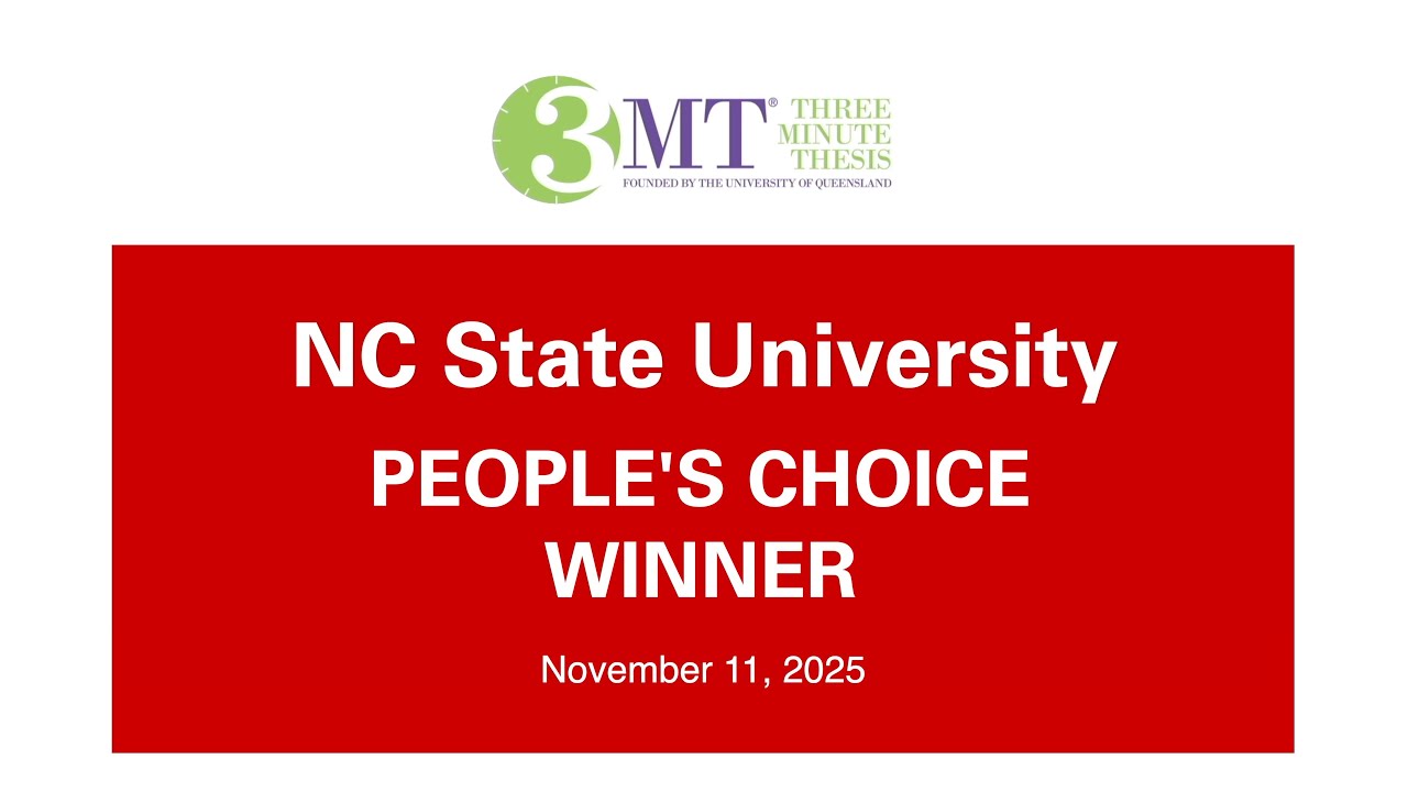 NC State 2025 Three Minute Thesis People's Choice Winner, Karthik Sinah - YouTube