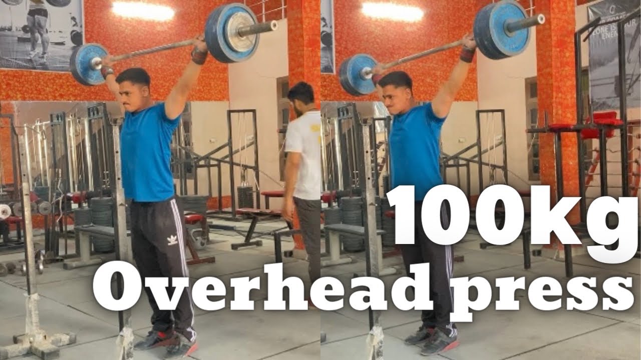 100kg snatch grip push press || overhead snatch press - YouTube