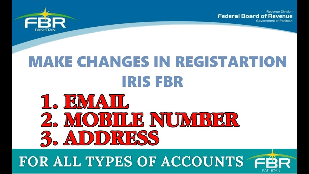 How to change address in FBR | How to Change Email, Mobile Number and ...