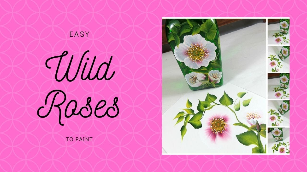 EASY WILD ROSES TO PAINT | Rose Painting Lesson | Painting Tutorial ...