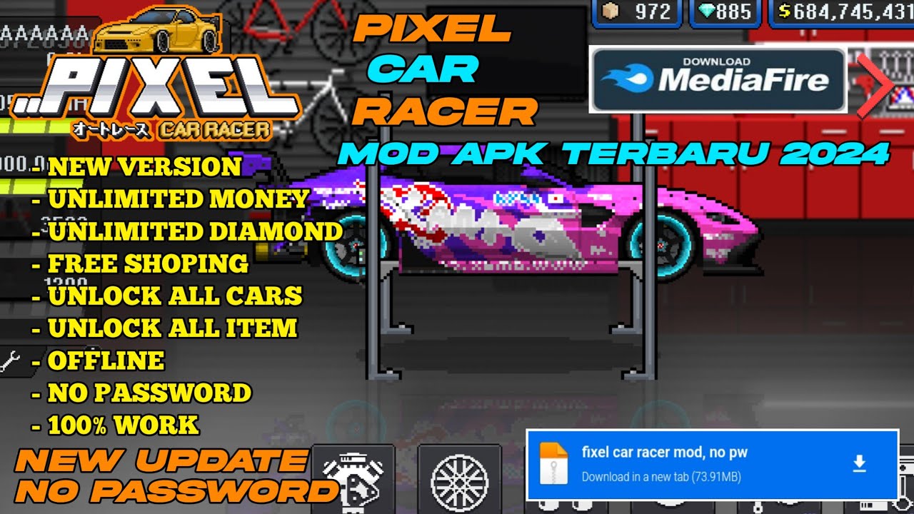 DOWNLOAD Pixel Car Racer Mod Apk Terbaru 2024 Version 1.2.5 Unlimited ...