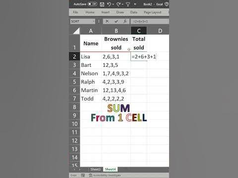 SUM from a single cell #exceltutorial #excel #exceltips #exceltricks - YouTube