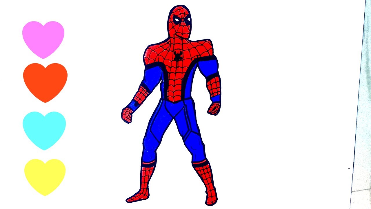 How to draw Spiderman step by step? Spiderman drawing for kids and ...