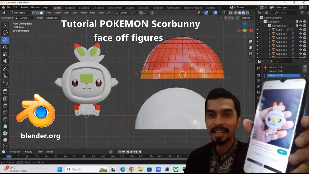 Tutorial Belajar Software Blender-bag.46-POKEMON Univ.-ep14-Scorbunny ...
