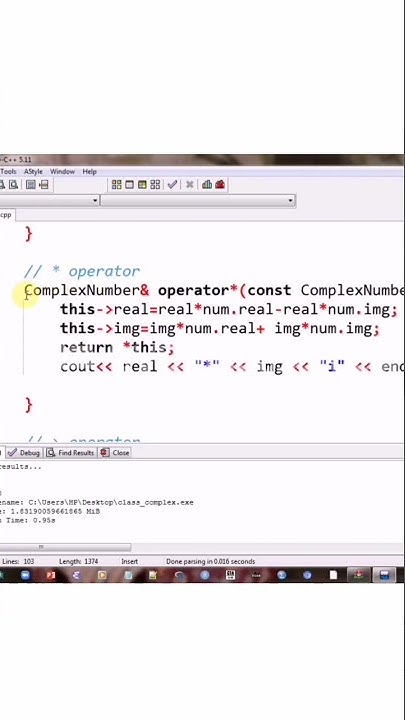greater than operator of class complex number | operators overloaded | object oriented ...