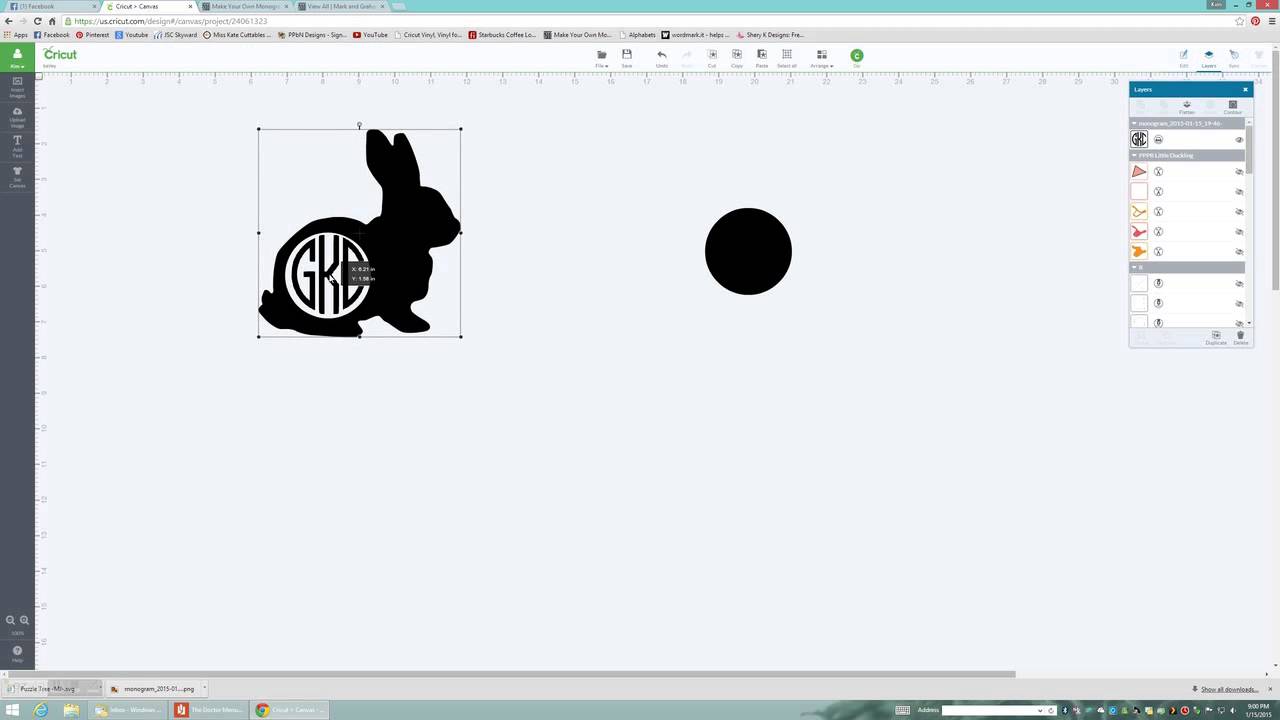 Putting a Monogram in to a solid shape - YouTube