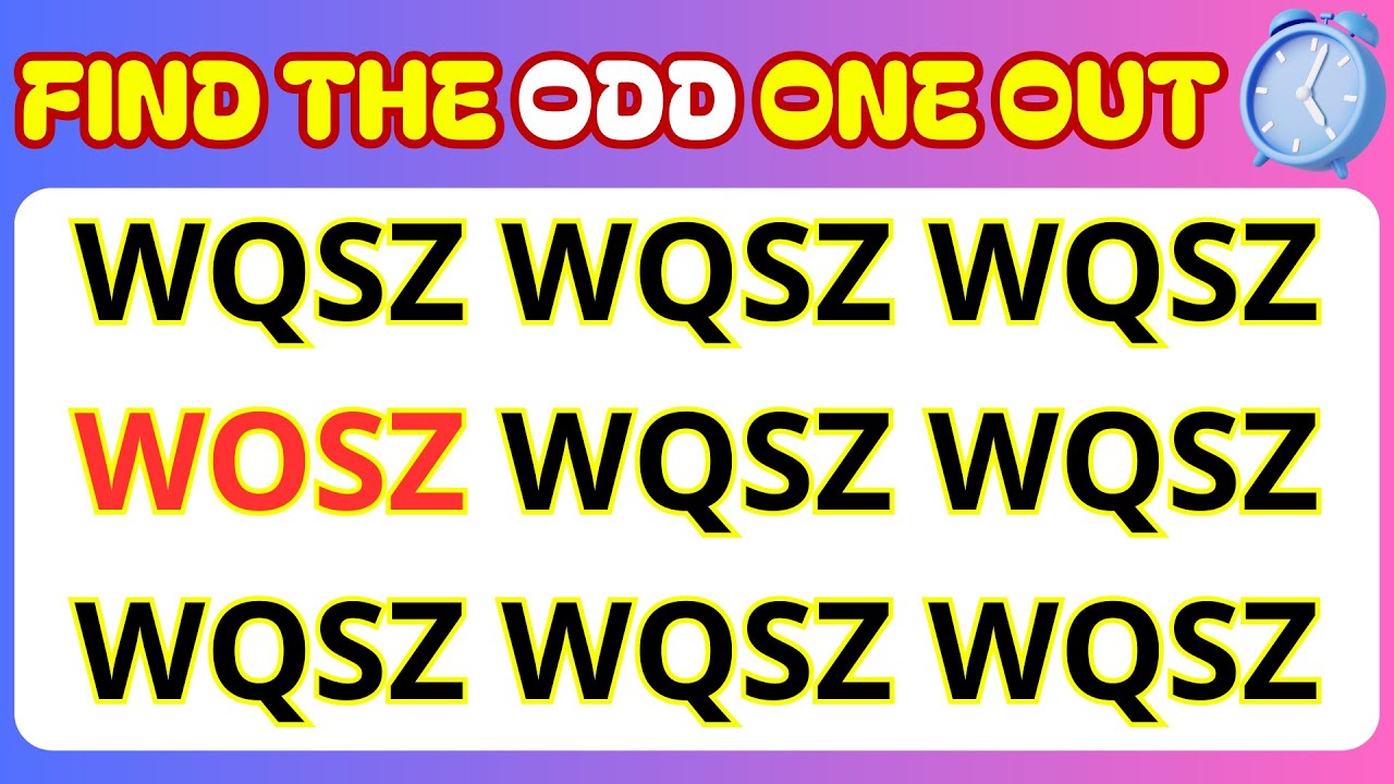 Find the odd number one out || Find the odd Letter one out || spot the ...