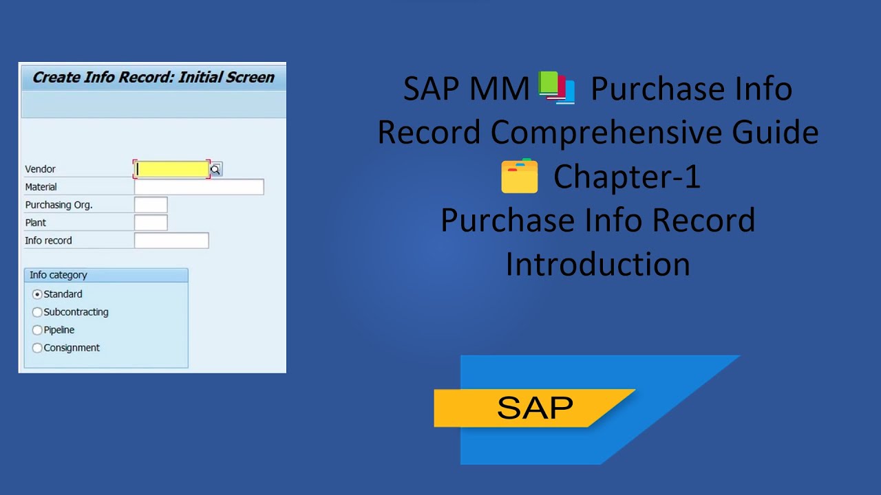 Purchase 💶 Info Record📝 in SAP MM🖥️ a Complete🔄 Introduction👏 # ...