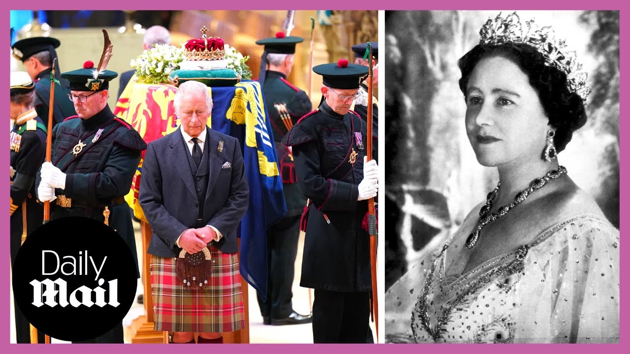 Coffins 20 years apart: Queen Mother and Queen Elizabeth II lie in ...