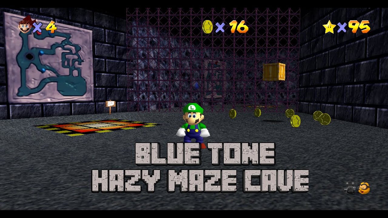 Blue tone Hazy Maze Cave HD Texture | SM64 PC port - YouTube