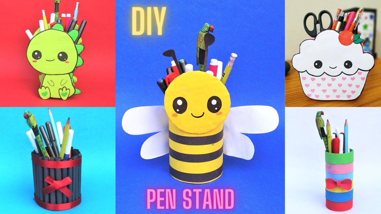5 DIY Cute Pen Stand Ideas/Best out of waste/Creative Pencil Holders ...