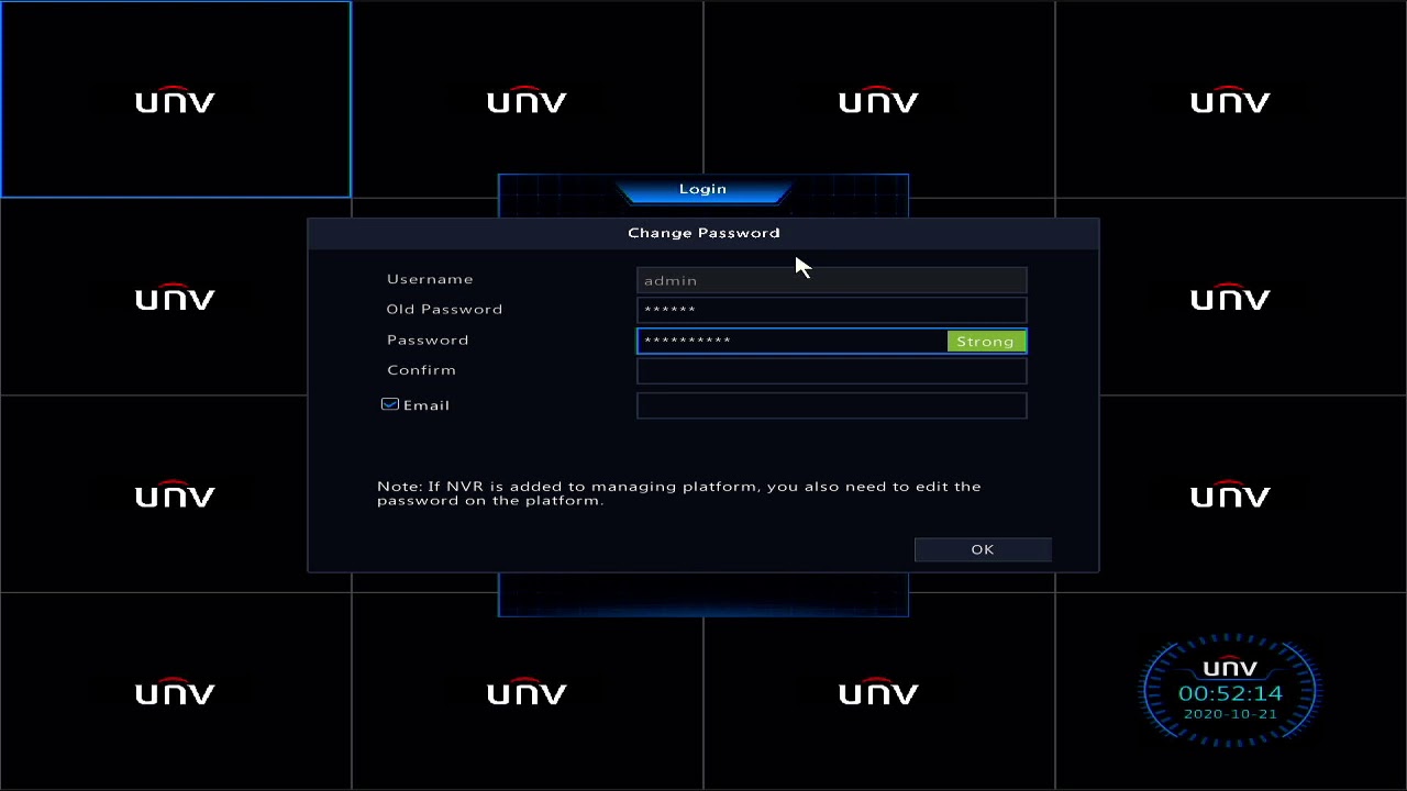 unv nvr - first boot enhanced password after firmware upgrade - YouTube