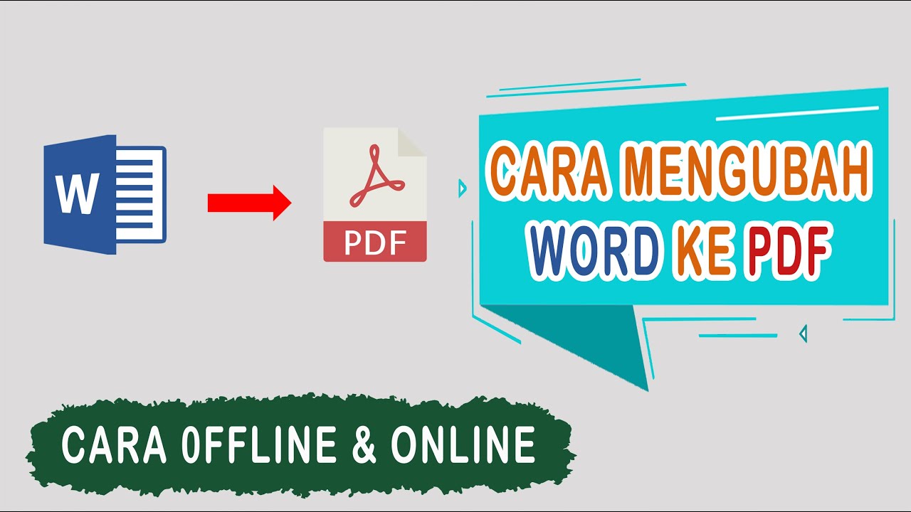 2 Cara Mengubah Word ke PDF | Konversi Offline dan Online - YouTube