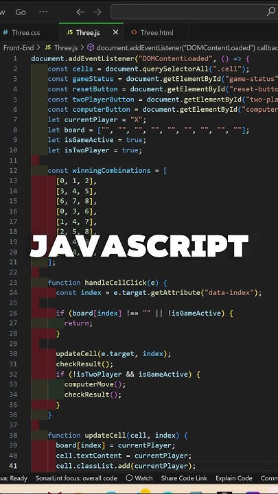 Tic Tac Toe Using Html Css And Javascript Coding Codinglove Programminglanguage Htmlcss