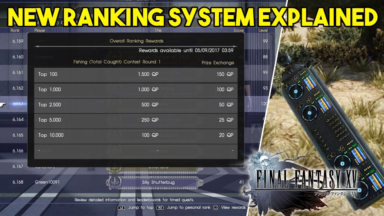 Final Fantasy XV Timed Quest QP Ranking System Explained -FFXV - YouTube