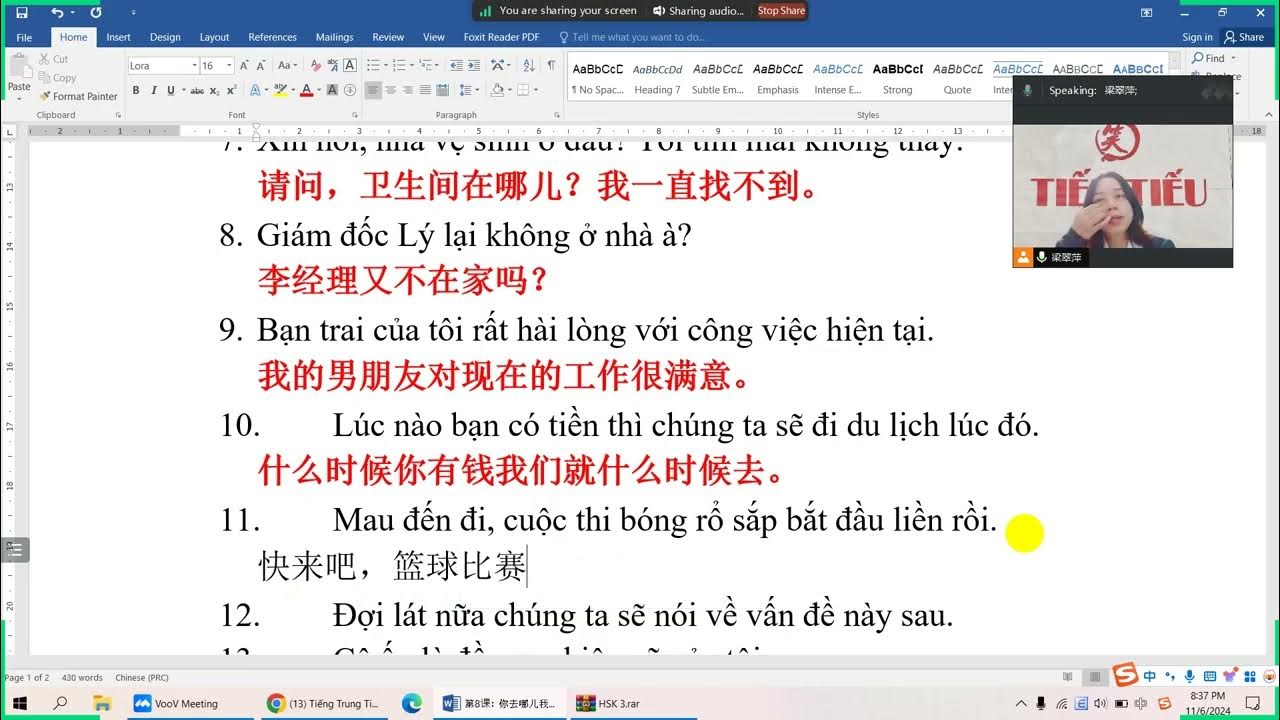Luyện dịch tiếng Trung HSK 3 | Bài 8 - YouTube