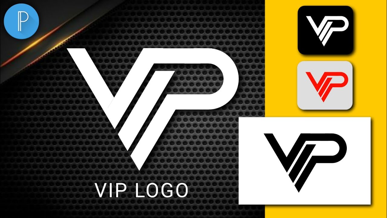 Cara membuat logo monogram 3 huruf inisial VIP di pixellab - YouTube
