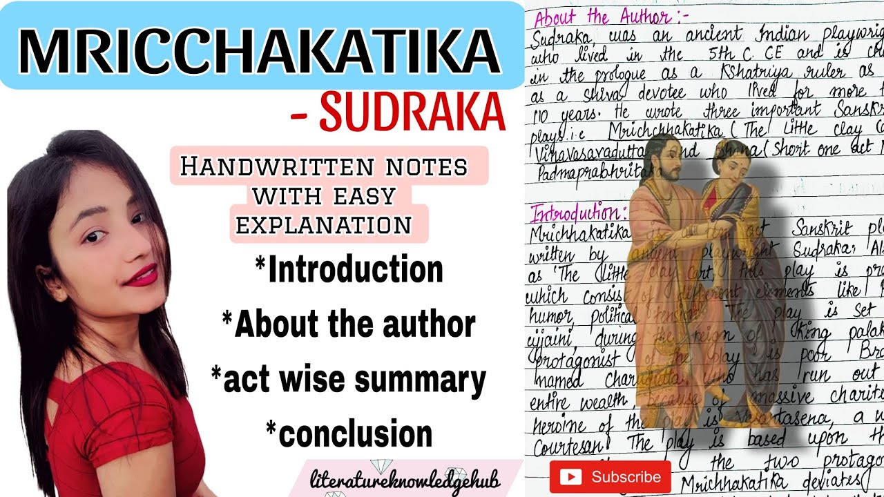 Sudraka Mricchkatikam handwritten notes sudraka mricchakatika act wise ...