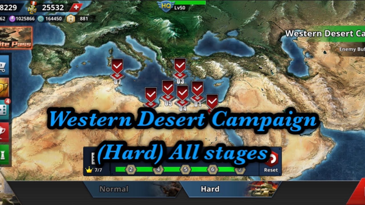 Western Desert Campaign(Hard) All stages西部沙漠戰役 /世界征服者4/世界の覇者4/world ...