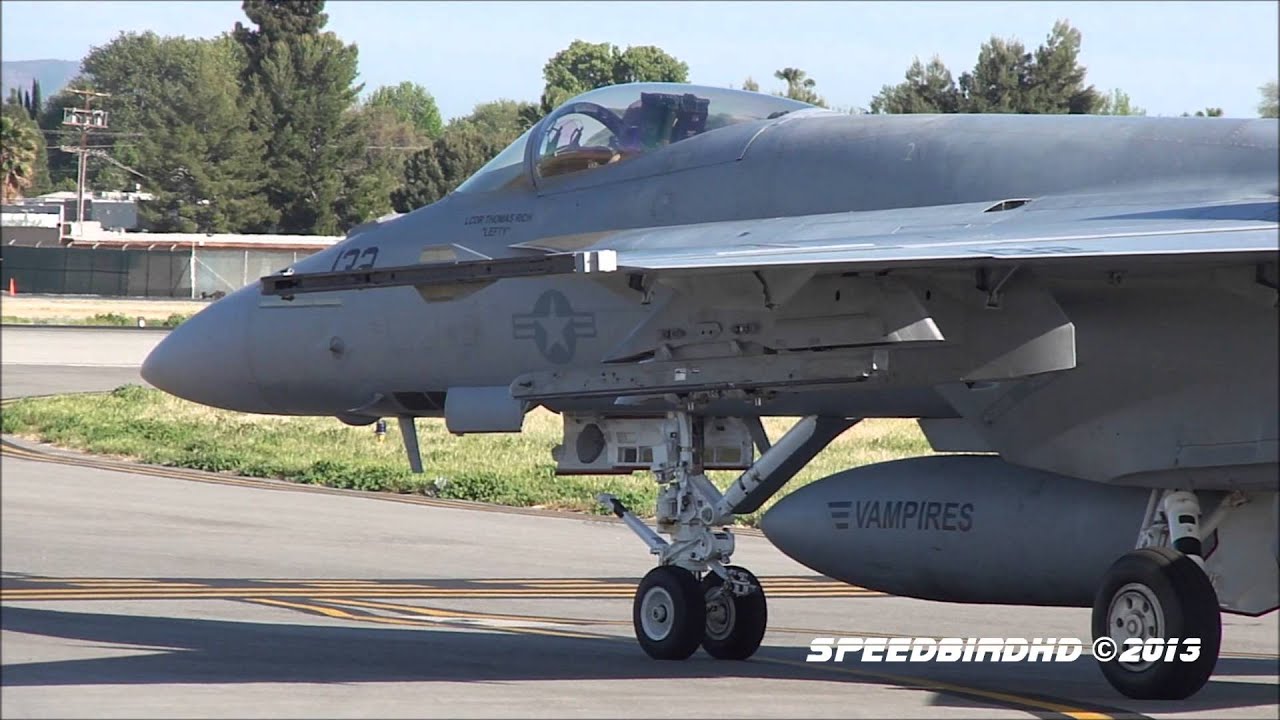 Boeing F/A-18E Super Hornet 'VX-9 Vampires' Landing and Taxi at Van ...
