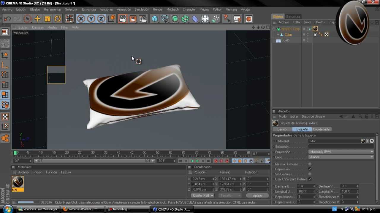 Crea Un Cojin Con Textura // C4D R12 - YouTube