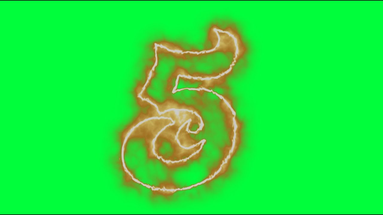 The Number 5 Fire Logo Loop Green Screen Chroma Animation - YouTube
