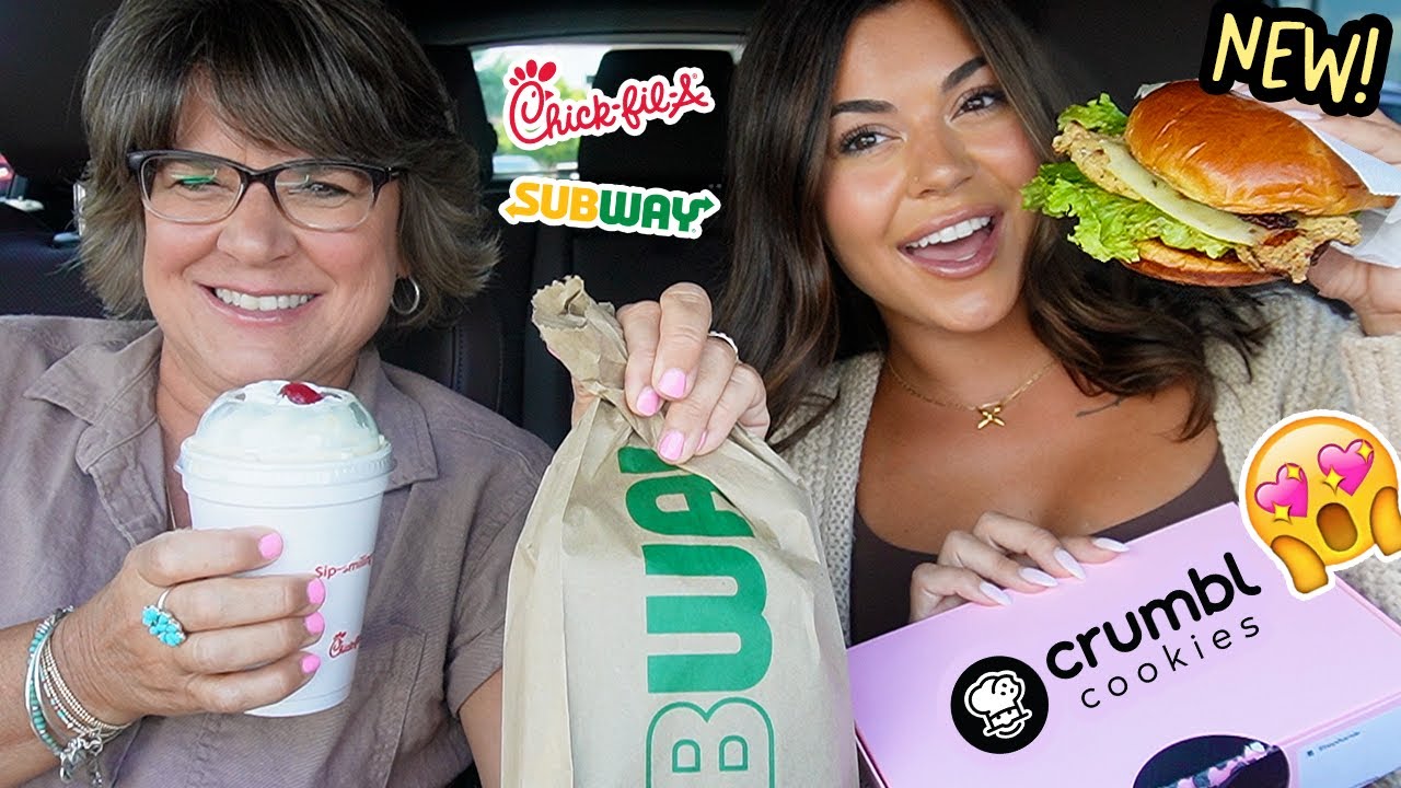 Trying NEW Fast Food Menu Items w/ my Mom!! - YouTube