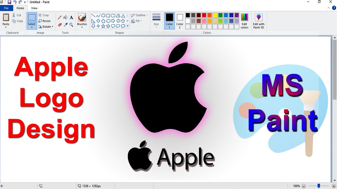 Apple Logo Design in MS Paint 🖌️🎨 Apple Logo Design | MS Paint | Mukesh ...