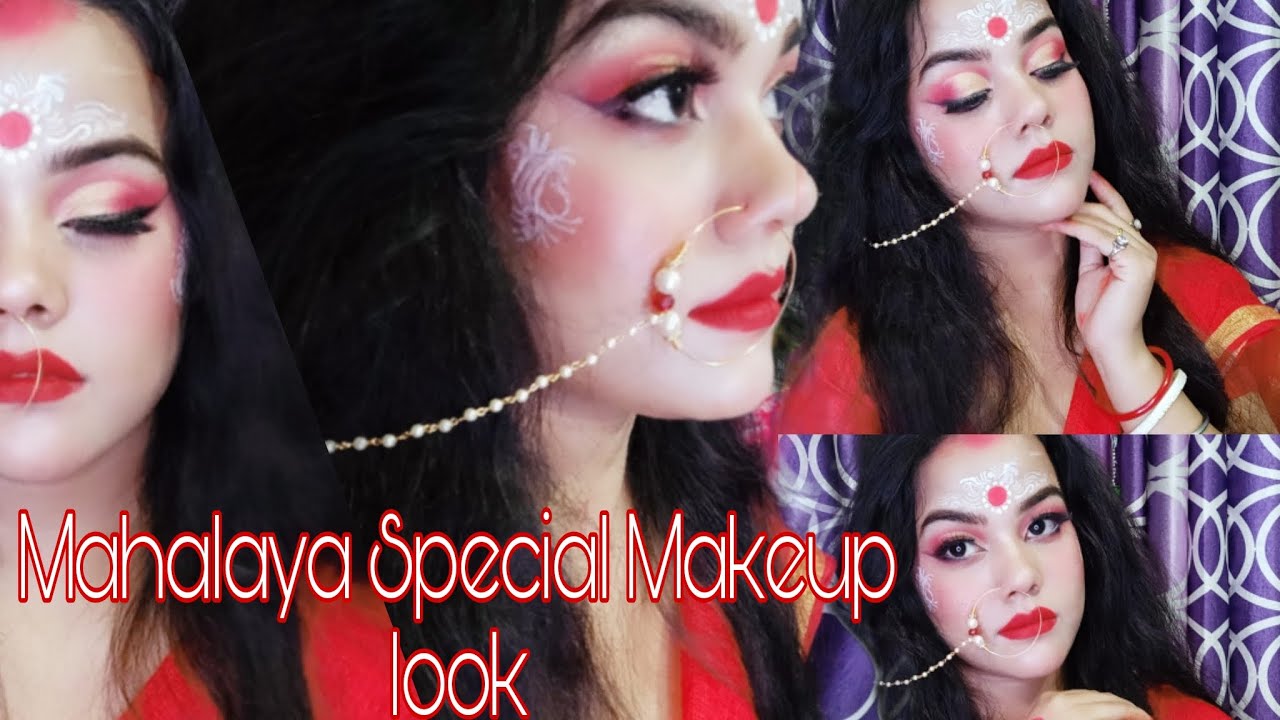 Agomoni (durga maa) makeup look | how to create agomoni look |bengali ...