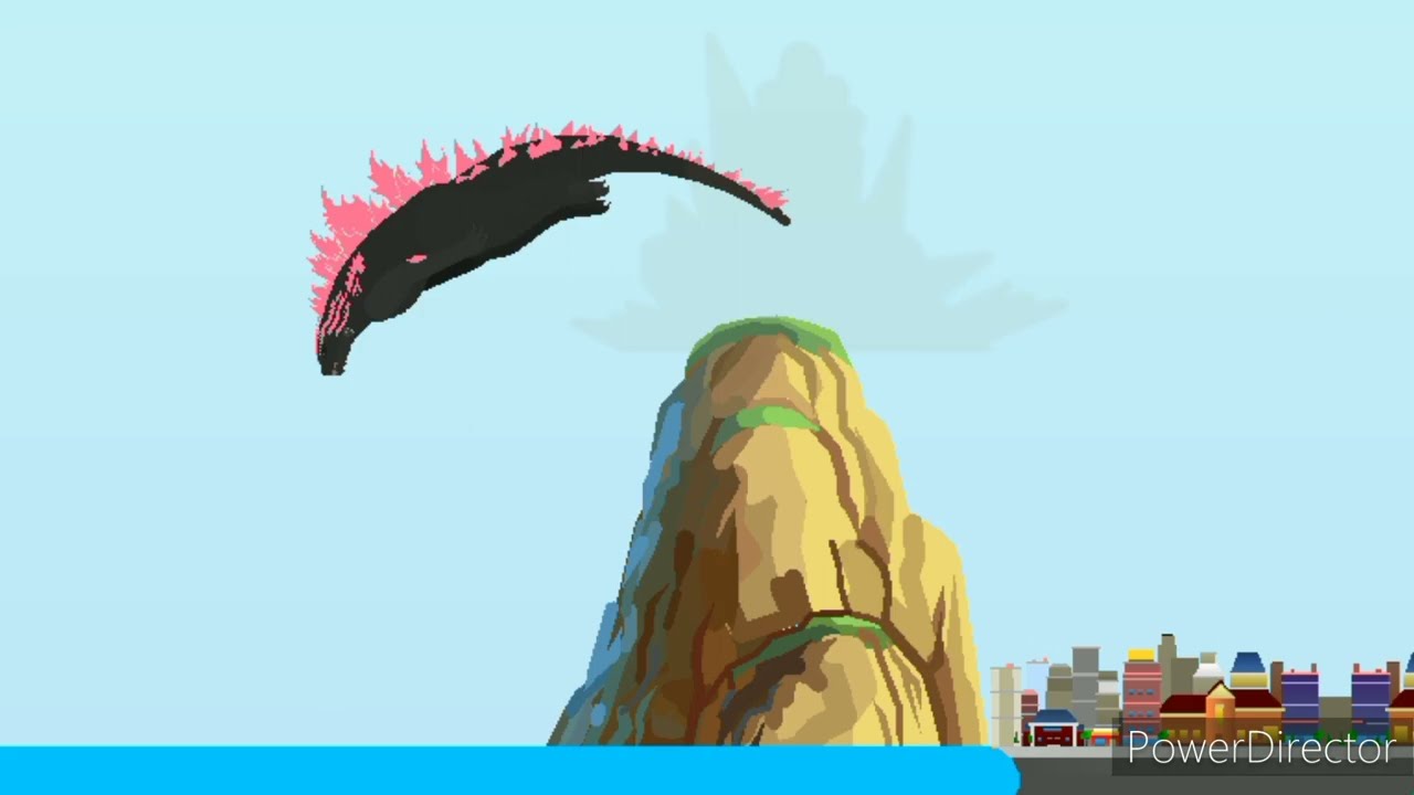 Godzilla jumping off chliff (Meme) - YouTube