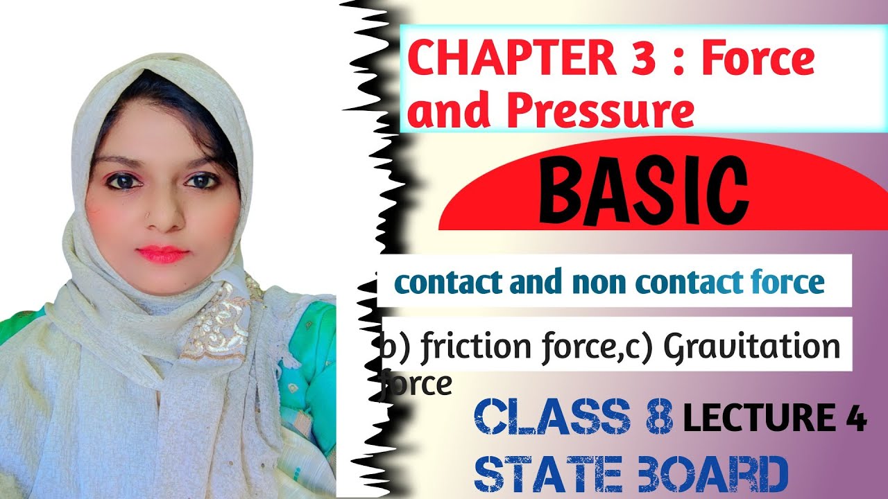force and pressure class 8 state board, contact and non-contact force a ...