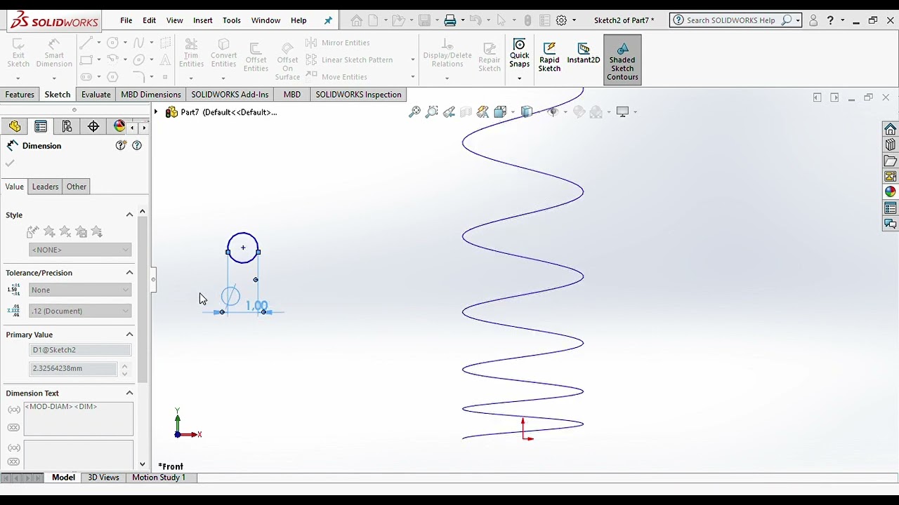 Menggambar pegas di aplikasi solidworks 2019 - YouTube