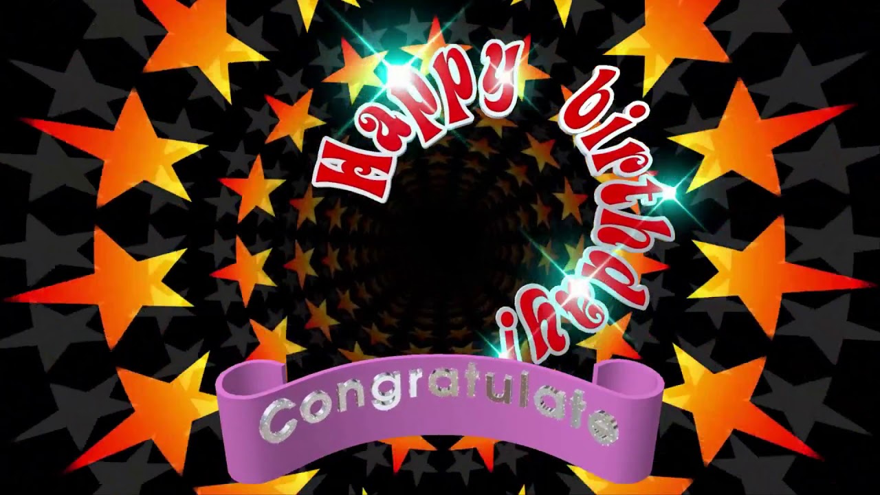 Happy birthday! ФУТАЖ stars animation 生日快乐 С днем рождения!footage ...