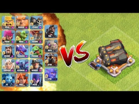 ALL TROOPS vs GEARED UP CANNON ! | CLASH OF CLANS DOUBLE CANNON | COC ...