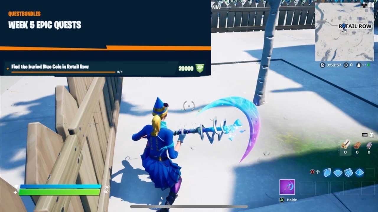 Find the Buried Blue Coin in Retail Row! (Fortnite Week 5 Quests) - YouTube