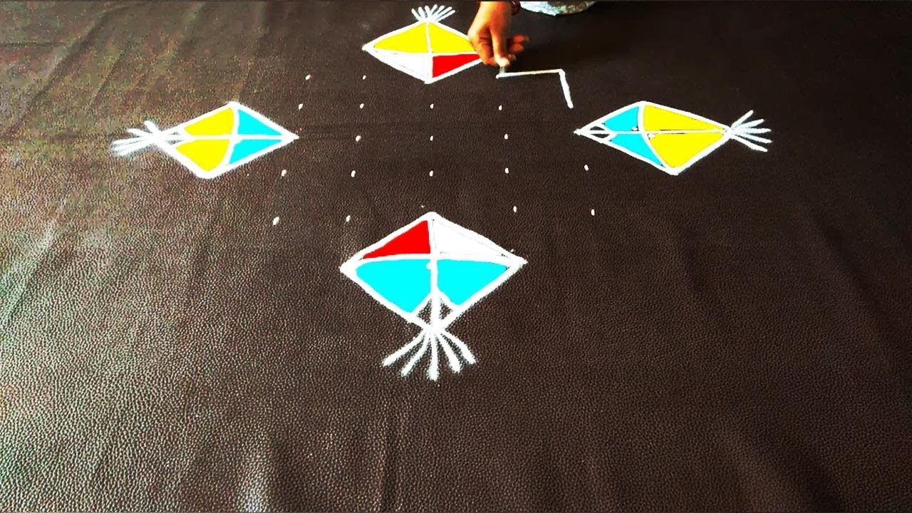 Pongal Deepam kite kolam | bhogi kundalu | dots rangoli designs ...