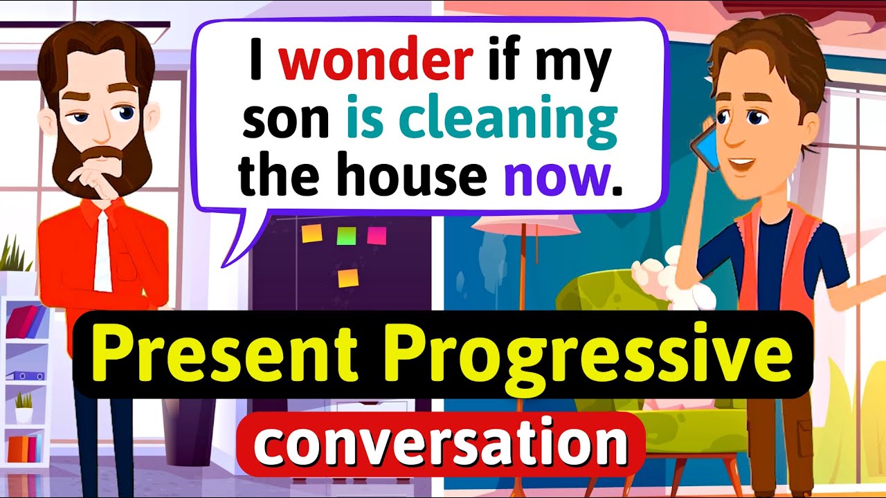 Present Progressive - English Conversation Practice - Improve Speaking ...