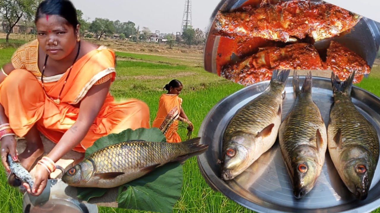 rahu fish curry village style/ kenday fish recipe/odia wemen cooking ...