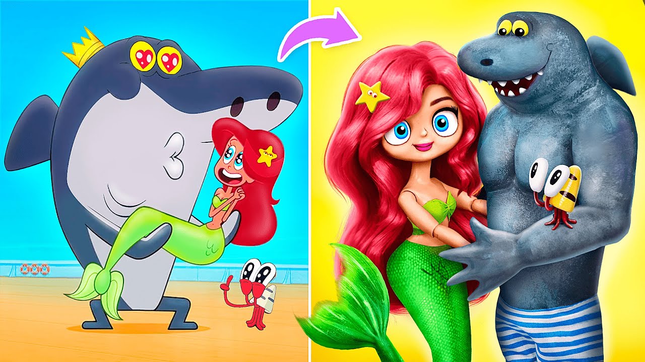 鲨鱼哥和美人鱼/ 30个LOL惊喜DIY - YouTube