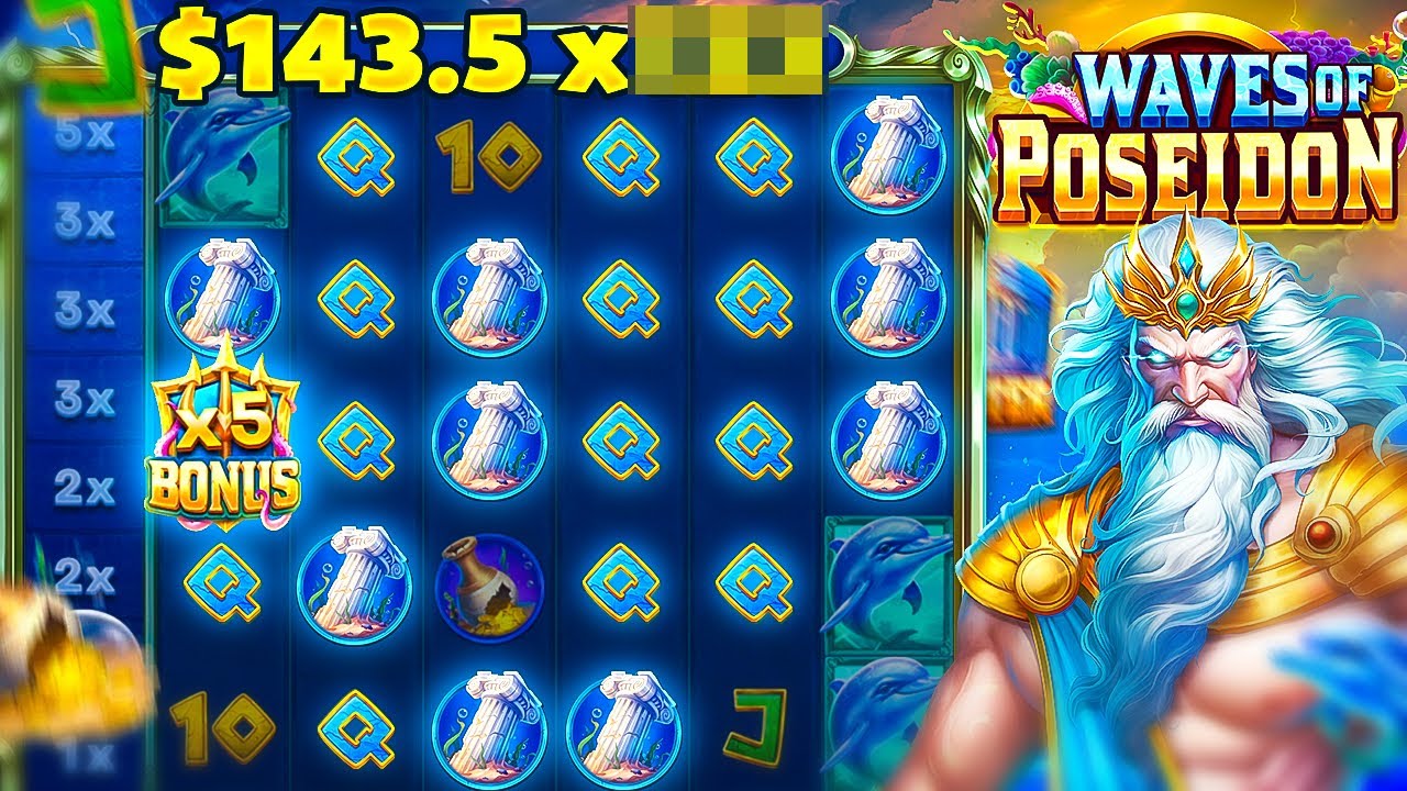 HUGE BASE GAME TUMBLE ON NEW WAVES OF POSEIDON SLOT!! (Bonus Buys ...