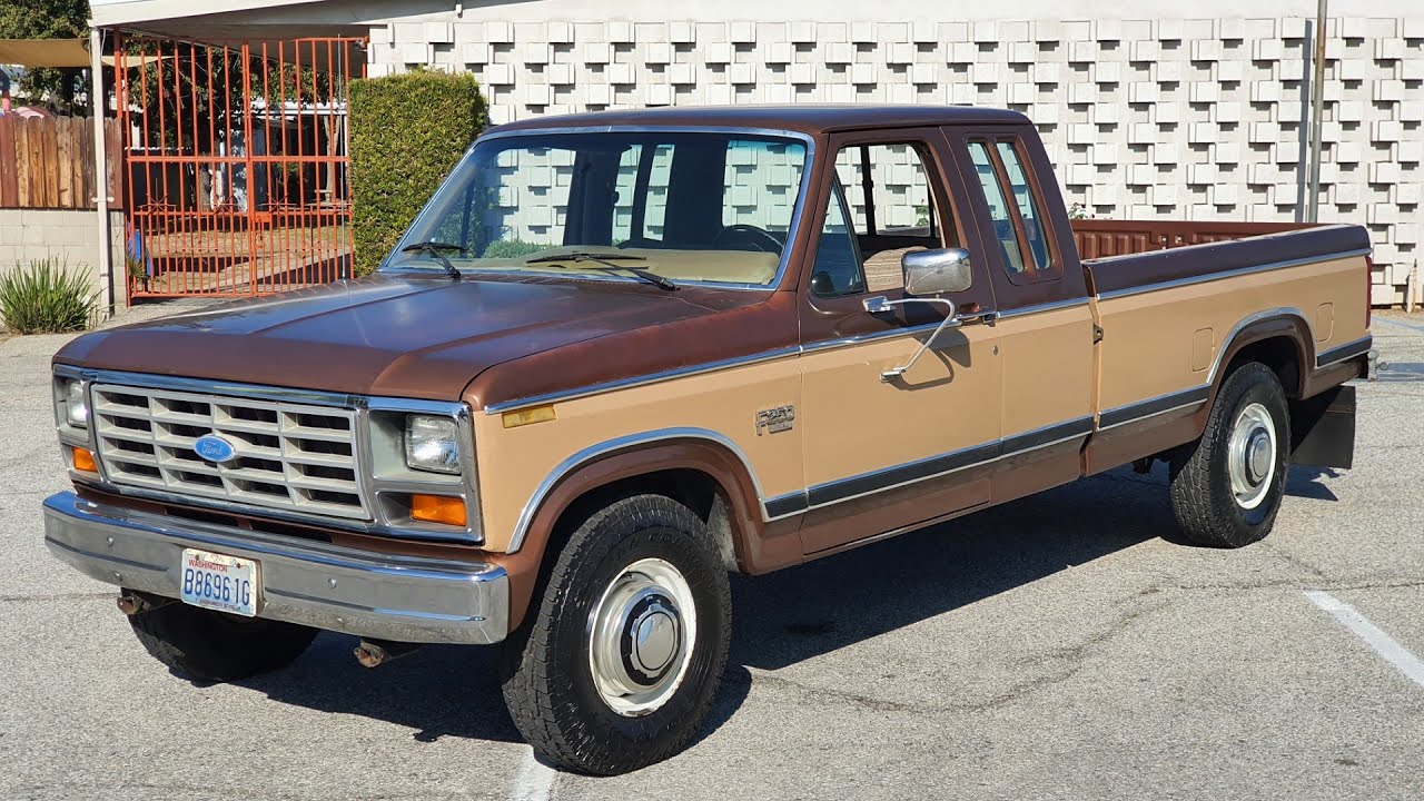 1984 Ford F250 Brown Beige Extended Cab Schaltgetriebe - YouTube
