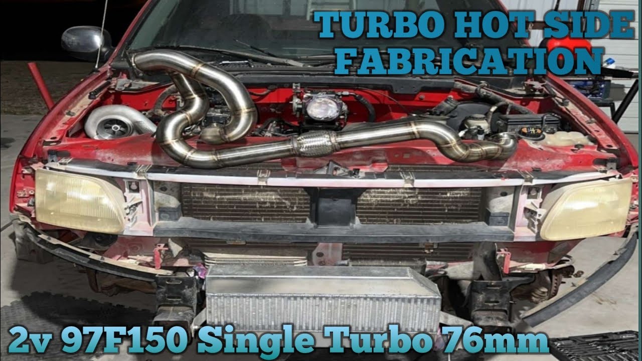 1997 f150 2V 5.4l Single Turbo 76mm Fabrication - YouTube