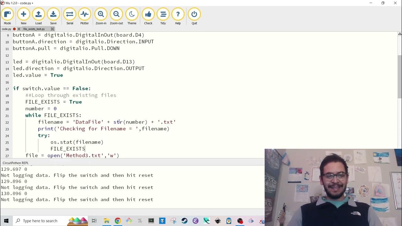 Checking if a File Exists on CircuitPython To Log Data to Disk - YouTube