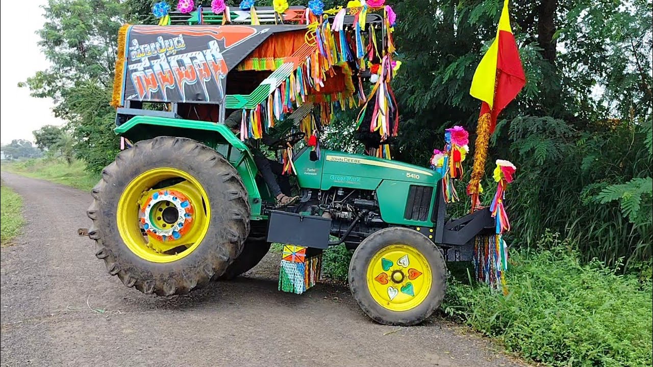 John Deere tractor 🚜💭 tyre puncture 1 wheel 🤔 - YouTube