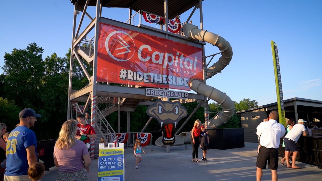 Capital Credit Union Slide Grand Opening - YouTube