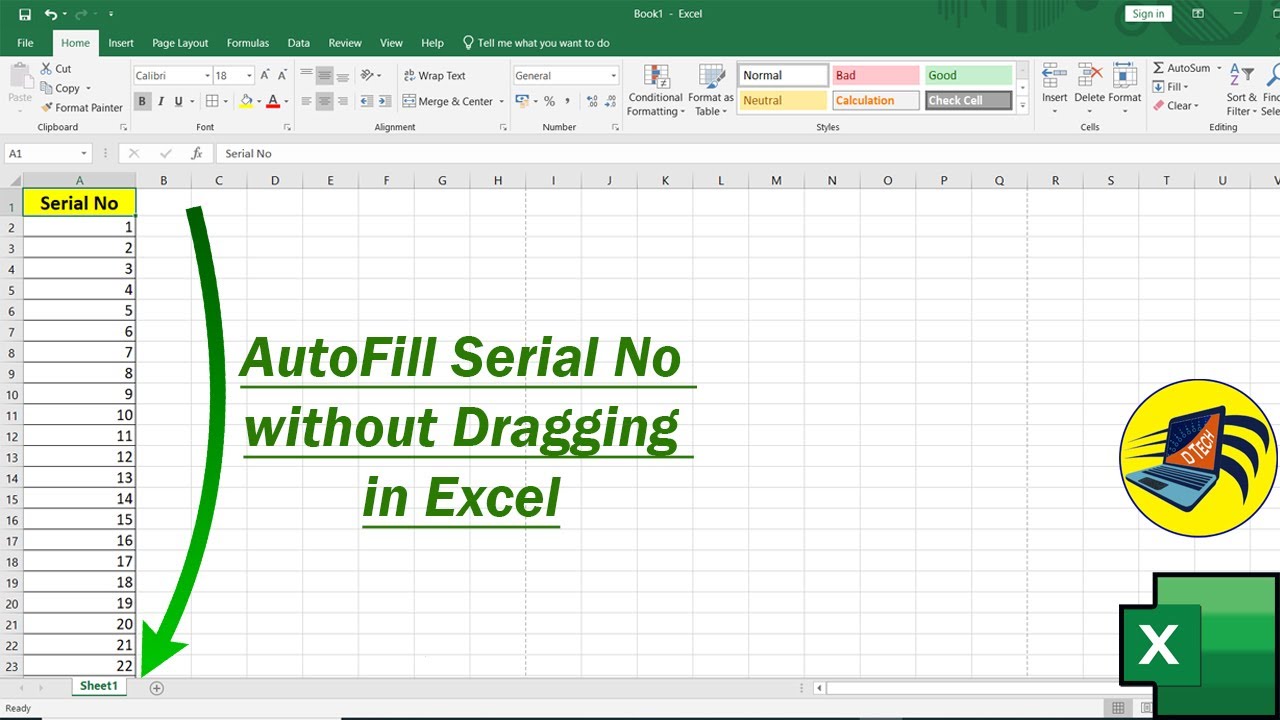 Automatically Fill Serial No Without Dragging In Excel Full Excel Automatically Fill Serial No Without Dragging In Excel Full Excel